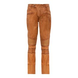 Lederhose RICANO "Lederhose Franklin", Herren, Gr. 29, L&auml;nge 34, cognac, Obermaterial: 100% Ziegennappaleder GONA., schmal, Hosen, Handgefertigt aus echtem Leder