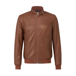 Blouson RICANO "Lederjacke Martinus", Herren, Gr. L, cognac, Obermaterial: 100% Lammnappaleder LANA. Futter: 100% Polyester PES., schmal, hoch geschlossener Ausschnitt, Jacken Blouson, Handgefertigt aus echtem Leder