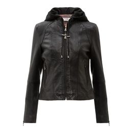 Lederjacke RICANO "Lederjacke Dalia", Damen, Gr. L, schwarz, Obermaterial: 100% Lammnappaleder LANA. Futter: 100% Baumwolle CO., figurbetont, hoch geschlossener Ausschnitt, Jacken, Handgefertigt aus echtem Leder