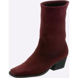 Stiefelette Heine, Damen, Gr. 36, bordeaux, Glattleder, Leder, Rindsleder, Synthetik, Schuhe Stiefelette