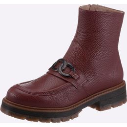 Stiefelette Heine, Damen, Gr. 35, braun (burgund), Glattleder, Leder, Rindsleder, Schuhe Stiefelette