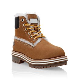 Bootsschuh Philipp Plein "BH", M&auml;dchen, Gr. 33, Normalschaft, 06, beige, Schuhe Bootsschuh