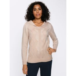 Strickpullover Classic Basics "Langarm-Pullover", Damen, Gr. 54, elfenbein, 100% Polyacryl, unifarben, Pullover Strickpullover