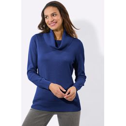 Rollkragenpullover Casual Looks "Rollkragen-Pullover", Damen, Gr. 52, royalblau, 100% Baumwolle, unifarben, Pullover Rollkragenpullover