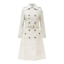 Trenchcoat RICANO "Mantel Gloria", Damen, Gr. L, wei&szlig;, Obermaterial: 100% Lammnappaleder LANA. Futter: 100% Polyester PES., normal, V-Ausschnitt, M&auml;ntel, Handgefertigt aus echtem Leder