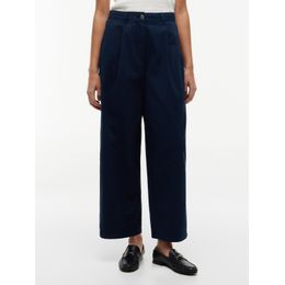 Chinohose Tommy Hilfiger "COTTON BARREL CHINO", Damen, Gr. 34, N-Gr, schwarz night navy, Web, Obermaterial: 100% Baumwolle, unifarben, regular fit lang, Hosen Chinohose, Baumwolle, Barrel Fit