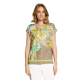 Kurzarmshirt Betty Barclay "Damen mit Aufdruck", Damen, Gr. 36, beige, gelb, Jersey, Obermaterial: 95% Viskose, 5% Elasthan, loose fit normal, U-Boot-Ausschnitt, Shirts
