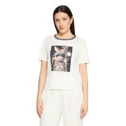 Kurzarmshirt Betty Barclay "Damen mit Aufdruck", Damen, Gr. 42, wei&szlig; (patch cream, braun), Jersey, Obermaterial: 100% Baumwolle, gerade normal, Rundhals, Shirts