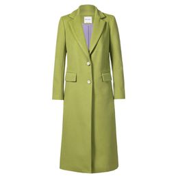 Langmantel RICANO "Mantel Ilaria", Damen, Gr. M, gr&uuml;n, Obermaterial: 93% Polyester PES. 7% Viskose CV. Futter: 100% Polyester PES., normal, tiefer V-Ausschnitt, M&auml;ntel, Handgefertigt, Made in Italy