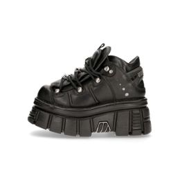 Plateausneaker New Rock "Plateau Sneaker M-106-S29", Herren, Gr. 36, Normalschaft, schwarz, Obermaterial: 100% Rindnappaleder CNA., Schuhe Plateausneaker, Handgefertigt, Made in Spain