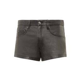 Shorts RICANO "Lederhose Shorts", Herren, Gr. 26, L&auml;nge 34, schwarz, Obermaterial: 100% Rindnappaleder CNA., schmal, Hosen Shorts, Handgefertigt aus echtem Leder
