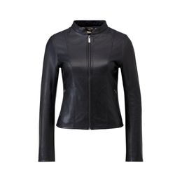 Lederjacke RICANO "Lederjacke Aurore", Damen, Gr. L, schwarz, Obermaterial: 100% Lammnappaleder LANA. Futter: 100% Polyester PES., schmal, Rundhals, Jacken, Handgefertigt aus echtem Leder