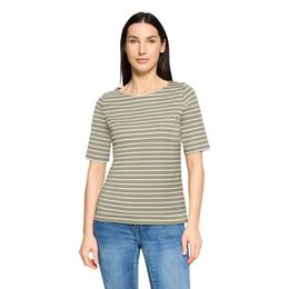 Kurzarmshirt Betty Barclay "Damen mit U-Boot-Ausschnitt", Damen, Gr. 36, gr&uuml;n (khaki, cream), Jersey, Obermaterial: 95% Baumwolle, 5% Elasthan, tailliert normal, U-Boot-Ausschnitt, Shirts
