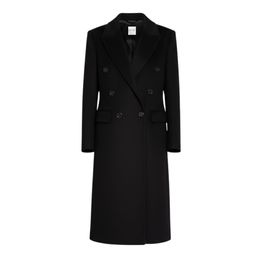 Langmantel RICANO "Klassischer Mantel Claudia", Damen, Gr. L, schwarz, Obermaterial: 60% Polyester PES. 20% Viskose CV. 20% Polyamid PA. Futter: 100% Polyester PES., normal, V-Ausschnitt, M&auml;ntel