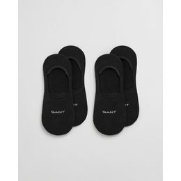 F&uuml;&szlig;linge Gant "INVISIBLE SOCKS 2-PACK", Herren, Gr. 43-45, schwarz, Baumwollmischung, Socken, mit Silikonbesatz am Fersenbereich