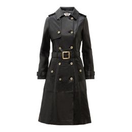 Trenchcoat RICANO "Mantel Gloria", Damen, Gr. L, schwarz, Obermaterial: 100% Lammnappaleder LANA. Futter: 100% Polyester PES., normal, V-Ausschnitt, M&auml;ntel, Handgefertigt aus echtem Leder