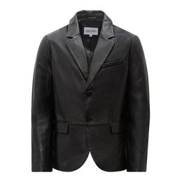 Kurzjacke RICANO "Lederjacke Diego", Herren, Gr. L, schwarz, Obermaterial: 100% Lammnappaleder LANA. Futter: 100% Polyester PES., normal, tiefer V-Ausschnitt, Jacken Kurzjacke, Handgefertigt aus echtem Leder