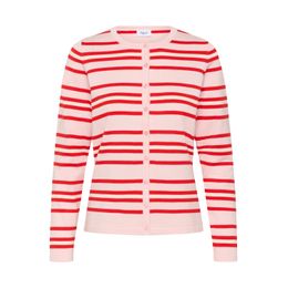 Strickjacke Saint Tropez "Strickjacke PilaSZ", Damen, Gr. L, chalk pink rot multi stripe, Obermaterial: 70% Viskose LENZING ECOVERO CV LenzEcov. 30% Polyester PES., Strickjacken Strickjacke