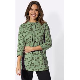 Longshirt "Longshirt", Damen, Gr. 40, eucalyptus, petrol, bedruckt, 100% Baumwolle, gemustert, mehrfarbig, Shirts Longshirt