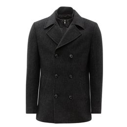 Cabanjacke RICANO "Cabanjacke Vincenzo", Herren, Gr. L, grau, Obermaterial: 60% Wolle WO. 40% Polyester PES. Futter: 100% Polyester PES., loose fit, V-Ausschnitt, Jacken, Handgefertigt aus feinster Wolle