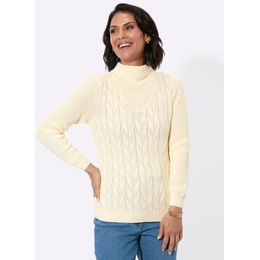 Stehkragenpullover Casual Looks "Langarm-Pullover", Damen, Gr. 36, champagner, 50% Baumwolle, 50% Polyacryl, unifarben, Pullover Stehkragenpullover