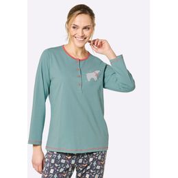 Pyjamaoberteil Comtessa "Schlafanzug-Shirt", Damen, Gr. 36/38, rot, anthrazit, 100% Baumwolle, bedruckt, gemustert, unifarben, Shirts