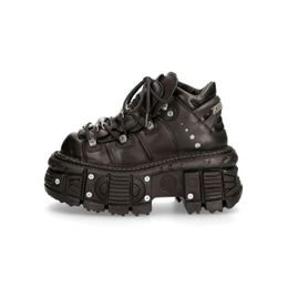 Plateausneaker New Rock "Plateau Sneaker M-TANK106-C2", Herren, Gr. 36, Normalschaft, schwarz, Obermaterial: 100% Rindnappaleder CNA., Schuhe Plateausneaker, Handgefertigt, Made in Spain