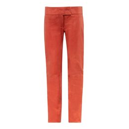 Lederhose RICANO "Lederhose Low Cut", Damen, Gr. S, L&auml;nge 34, rot, Obermaterial: 100% Lammnappaleder LANA., schmal, Hosen, Handgefertigt aus echtem Leder