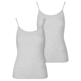 Muskelshirt Urban Classics "Urban Classics Ladies Basic Tank Top Cotton 2-Pack", Jungen, Gr. L, erdgrau, erdgrau, 95% Baumwolle, 5% Elasthan, unifarben, normal, Rundhals, Shirts