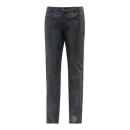 Lederhose RICANO "Lederhose Donna II", Damen, Gr. XS, L&auml;nge 34, blau, Obermaterial: 100% Ziegennappaleder GONA., schmal, Hosen, Handgefertigt aus echtem Leder