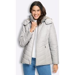 Steppjacke Inspirationen, Damen, Gr. 36, hellgrau, 89% Polyester, 11% Polyamid, Kapuzenfutter:100% Polyester, Wattierung:100% Polyester, unifarben, Jacken Steppjacke