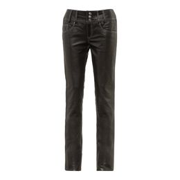 Lederhose RICANO "Lederhose Skinny Pant", Damen, Gr. L, L&auml;nge 34, wei&szlig;, Obermaterial: 100% Lammnappaleder LANA., figurbetont, Hosen, Handgefertigt aus echtem Leder