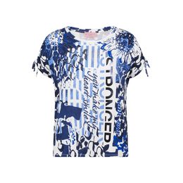 Kurzarmshirt Betty Barclay "Damen mit Aufdruck", Damen, Gr. 36, blau, wei&szlig;, Jersey, Obermaterial: 95% Viskose, 5% Elasthan, figurumspielend normal, U-Boot-Ausschnitt, Shirts
