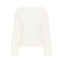 Langarmbluse Kaffe "Langarm-Bluse KAkourtney", Damen, Gr. 40, wei&szlig; (chalk), Obermaterial: 70% Viskose CV. 28% Polyester PES. 2% Elasthan EL., Blusen