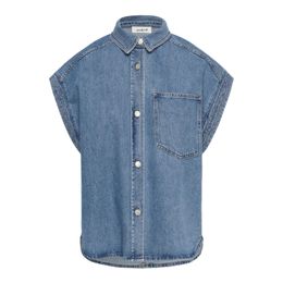 Langarmhemd Soaked in Luxury "Langarm - Hemd SLAdabella", Damen, Gr. M, N-Gr, blau (light blau denim), Obermaterial: 92% Baumwolle CO. 7% Polyester PES. 1% Elasthan EL., Hemden