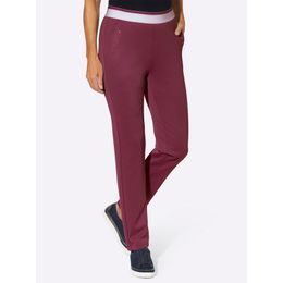 Sweathose Classic Basics, Damen, Gr. 38, Normalgr&ouml;&szlig;en, bordeaux, 76% Polyester, 20% Viskose, 4% Elasthan, gemustert, mehrfarbig, Hosen Sweathose