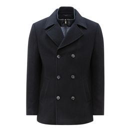 Cabanjacke RICANO "Cabanjacke Vincenzo", Herren, Gr. XL, blau, Obermaterial: 60% Wolle WO. 40% Polyester PES. Futter: 100% Polyester PES., loose fit, V-Ausschnitt, Jacken, Handgefertigt aus feinster Wolle