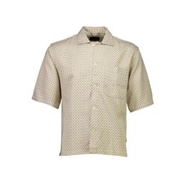 Kurzarmhemd LINDBERGH "Freizeithemd (Kurzarm) Regular Fit", Herren, Gr. L, Normalgr&ouml;&szlig;en, beige (dk sand), Obermaterial: 54% Acetat, 46% Lyocell, Hemden