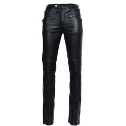 Lederhose RICANO "Lederhose Franklin", Herren, Gr. 31, L&auml;nge 34, schwarz, Obermaterial: 100% Ziegennappaleder GONA., schmal, Hosen, Handgefertigt aus echtem Leder