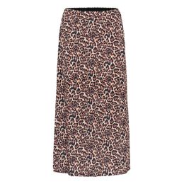 Midirock Kaffe "Rock KAlucille", Damen, Gr. 34, schwarz (schwarz, braun leopard), Obermaterial: 100% Viskose CV., R&ouml;cke