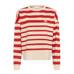Sweatshirt Saint Tropez "Sweatshirt PhileneSZ", Damen, Gr. L, rot (valiant poppy irregular stripe), Obermaterial: 60% Baumwolle CO(Bio). 40% Polyester PES., Sweatshirts Sweatshirt