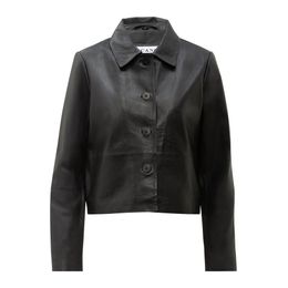 Bolerojacke RICANO "Lederjacke Cecila", Damen, Gr. L, schwarz, Obermaterial: 100% Lammnappaleder LANA. Futter: 100% Polyester PES., schmal cropped, Rundhals, Jacken, Handgefertigt aus echtem Leder