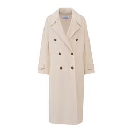 Wollmantel RICANO "Wollmantel Mirella", Damen, Gr. L, wei&szlig;, Obermaterial: 50% Wolle WO. 50% Polyester PES., weit, V-Ausschnitt, M&auml;ntel, Handgefertigt, aus feinster Double-Face Wool