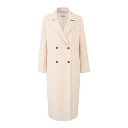 Wollmantel RICANO "Wollmantel Clara", Damen, Gr. S, wei&szlig;, Obermaterial: 50% Wolle WO. 50% Polyester PES., weit, V-Ausschnitt, M&auml;ntel, Handgefertigt, aus feinster Double-Face Wool