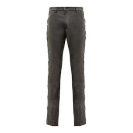 Lederhose RICANO "Lederhose S/L Jeans 01 (B&uuml;ffel Nappa - geschn&uuml;rt)", Herren, Gr. 28, L&auml;nge 34, schwarz, Obermaterial: 100% B&uuml;ffelleder BL., normal, Hosen, Handgefertigt aus echtem Leder