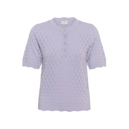 Strickpullover Kaffe "Strickpullover KAbirta", Damen, Gr. L, lila (lupine cc.), Obermaterial: 60% Polyester Pol. recyc.. 40% Viskose CV., Pullover Strickpullover