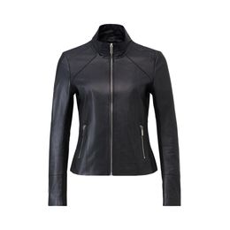 Lederjacke RICANO "Lederjacke Lea", Damen, Gr. L, schwarz, Obermaterial: 100% Lammnappaleder LANA. Futter: 100% Polyester PES., schmal, hoch geschlossener Ausschnitt, Jacken, Handgefertigt aus echtem Leder