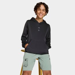 Sweatshirt adidas Sportswear "J MC HOODIE", M&auml;dchen, Gr. 176, schwarz, Obermaterial: 100% Polyester, angesetztes B&uuml;ndchen, Sweatshirts Sweatshirt