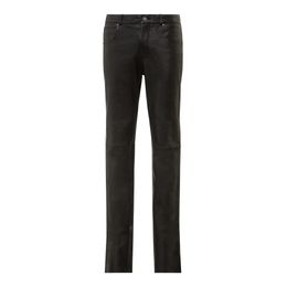 5-Pocket-Hose RICANO "Lederhose Trant Pant", Herren, Gr. 31, L&auml;nge 34, schwarz, Obermaterial: 100% Lammnappaleder LANA., normal, Hosen 5-Pocket-Hose, Handgefertigt aus echtem Leder