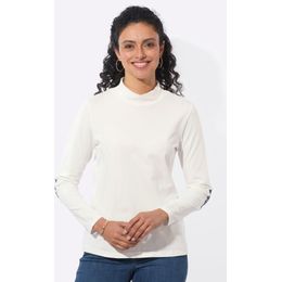Stehkragenshirt Inspirationen "Stehkragen-Shirt", Damen, Gr. 52, ecru, 95% Baumwolle, 5% Elasthan, unifarben, Shirts Stehkragenshirt